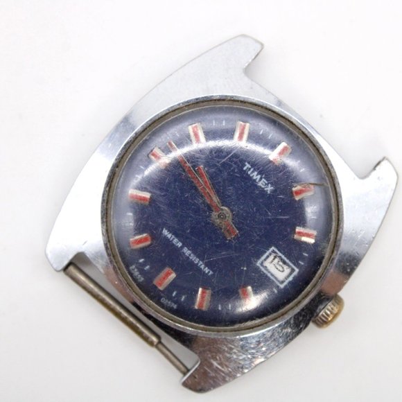 Timex | Accessories | Vintage Timex Watch Mens Silver Tone Stainless ...